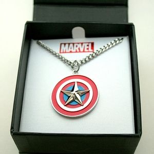 Marvel | Accessories | Marvel Comics Captain America Shield Necklace ...